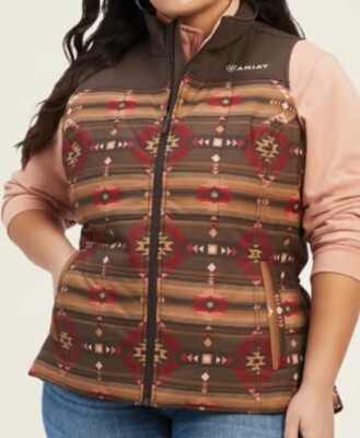 Ariat® Ladies R.E.A.L.™ Aztec Printed Brown Vest Sz XL NWOT | eBay
