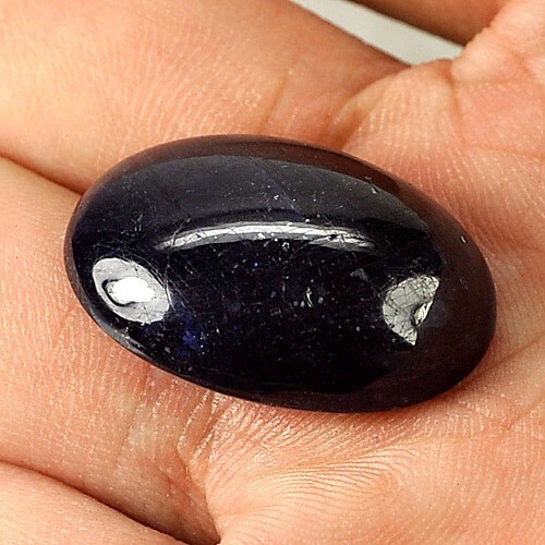 Blue Sapphire 39.42 Ct. Oval Cabochon 24 x 17.5 Mm. Natural Gemstone ...