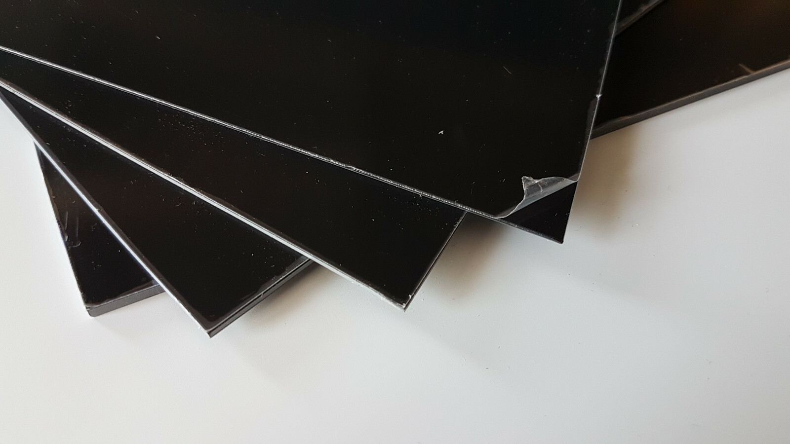 Polystyrene Plastic Sheet Solid Black 1 1.5 2 & 3mm thick Matt/Gloss ...