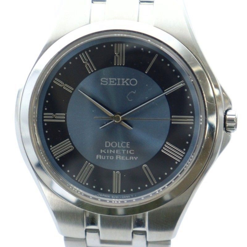 Seiko Dolce Kinetic Quartz Watch Blue Dial Silver Ton… - Gem