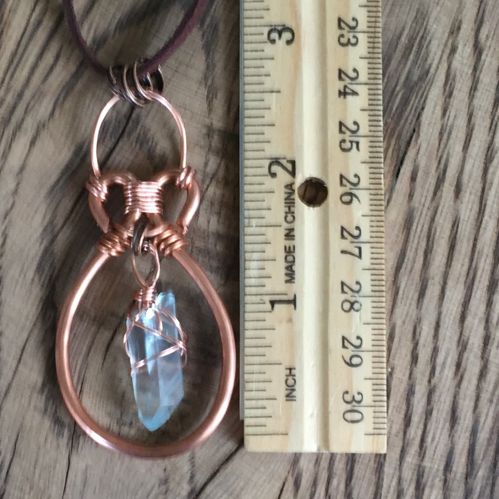 Blue Quartz Point Necklace-Quartz Crystal-Quartz & Copper Pendant-Bare ...