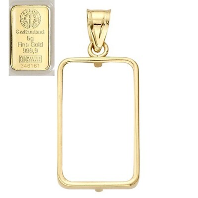 14k Yellow 4-Prong Bezel frame For 5 gram Gold Bar Argor Heraeus | eBay
