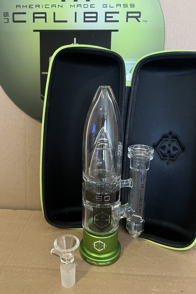 NEW GREEN 9.5" .50 Caliber Glass Water Pipe Turbine Perc Hookah ...