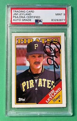JIM LEYLAND AUTOGRAPH 1988 TOPPS PSA/DNA AUTO GRADE 9 PIRATES | eBay