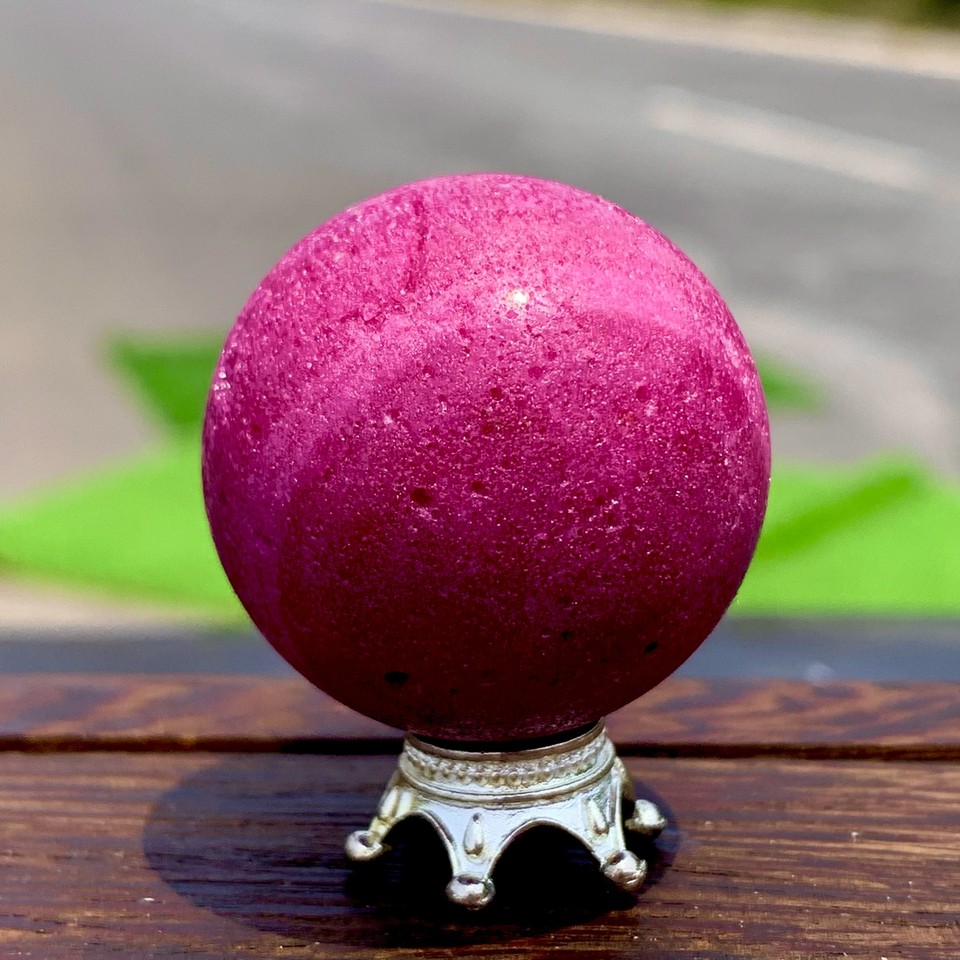 52G Natural red ruby Corundum sphere crystal mineral sample ball ...