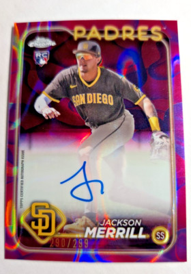 🔥 Jackson Merrill, Autographed (RC)🔥#RA-JME, 2024 Topps Chrome Update ...