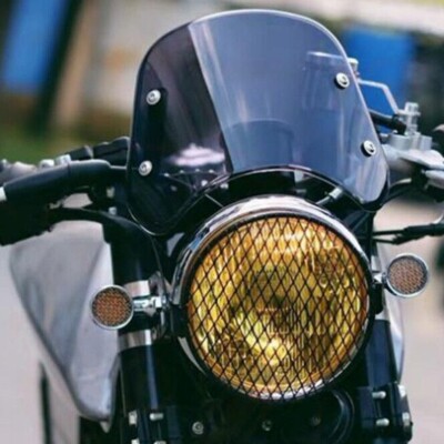 Motorcycle Headlight Windshield Windscreen Universal For 5-7'' Round | eBay