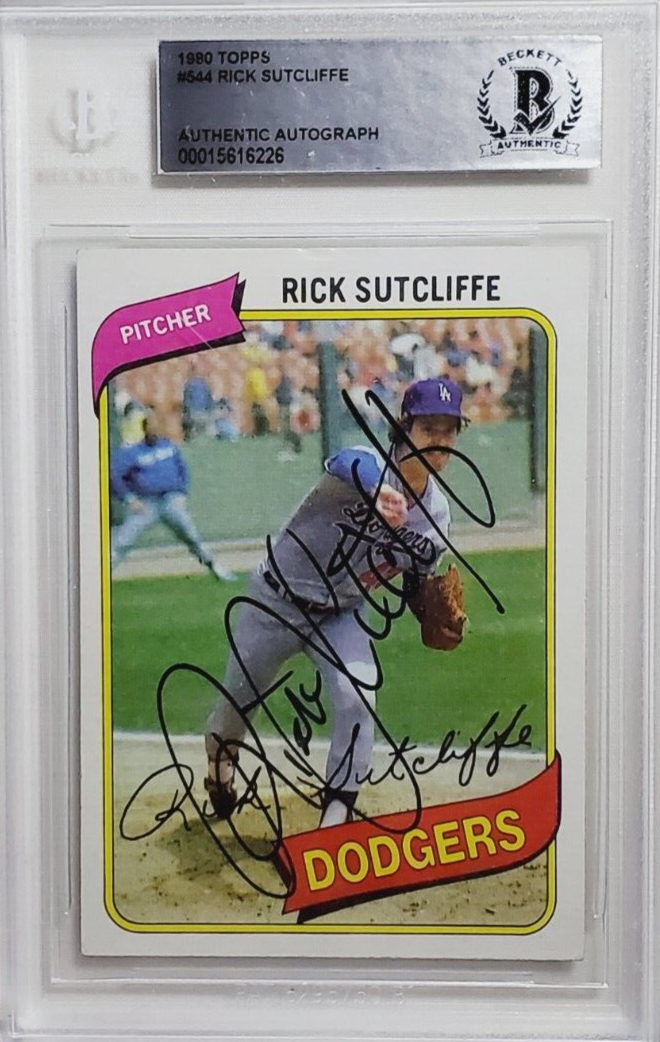 1980 Topps #544 Rick Sutcliffe Signed Rookie Card Autograph RC Auto BGS ...
