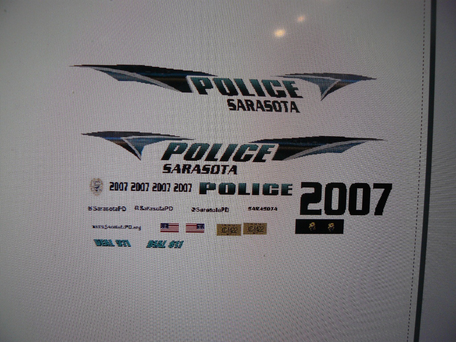 Sarasota Florida Police Car Decals 1:64 two for one money | eBay