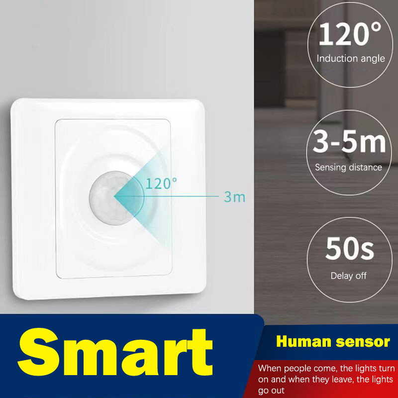 AC 220V LED PIR Motion Sensor Light Switch InfraredSmart Switch For ...