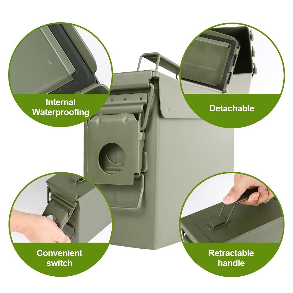 Metal Ammo Can Case 30 Cal Steel Ammo Case Lockable Military Ammo Box ...