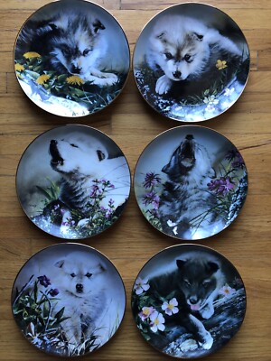 ‘Wolf Pups’ Bradford Exchange Plates- Set 6 | eBay
