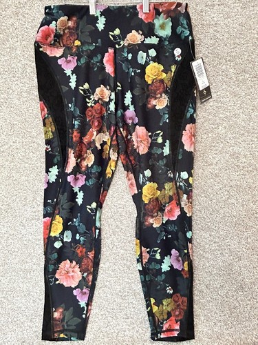 Torrid Performance Core Floral Lace Full Length Mix Media Active ...