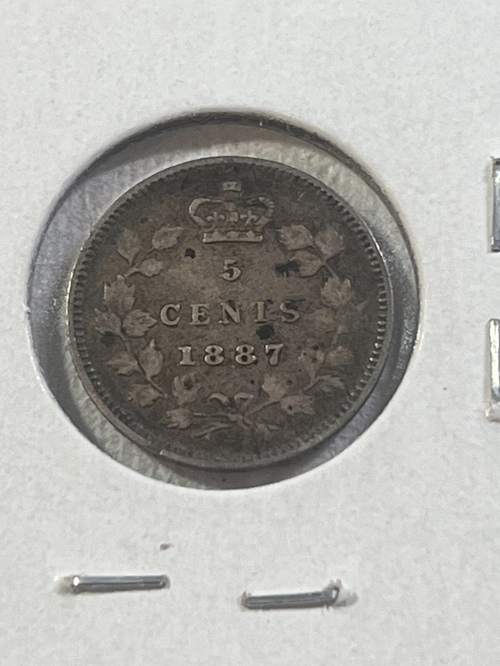 1887 Canada 5 Cents Small Silver Coin Cleaned | eBay