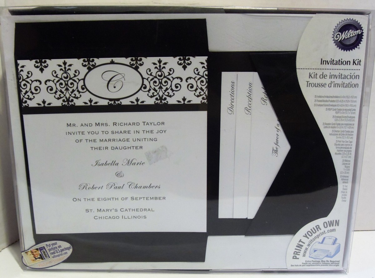 Scroll Invitations Black And White