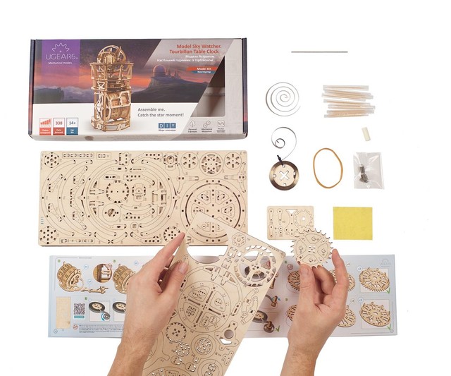 UGEARS Tourbillon Table Clock Kit - Sky Watcher 3D Wooden Puzzles ...