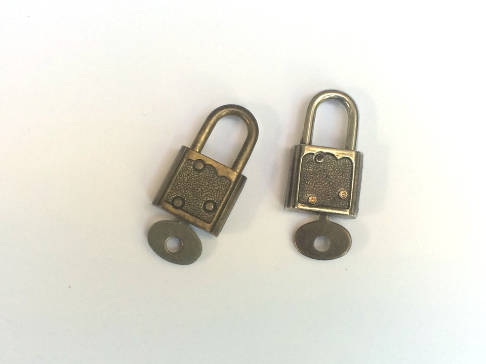 Set of two Mini Locks with Keys for purses, bags, luggage, etc | eBay