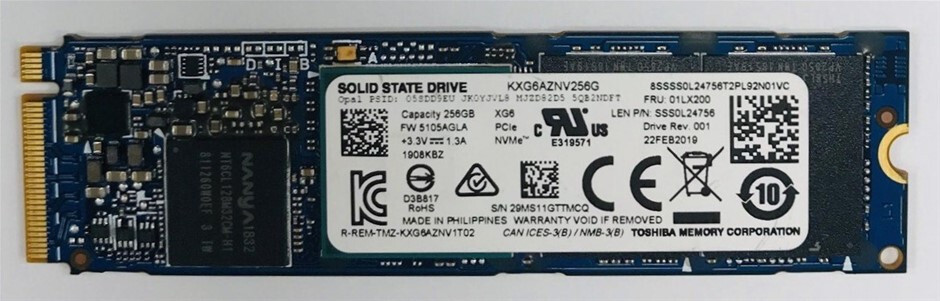 Toshiba 256GB XG6 PCIe NVMe M.2 2280 Form Factor SSD KXG6AZNV256G for ...