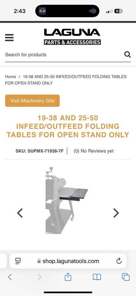 Supermax Tools 19-38 Folding Infeed/outfeed Tables | eBay