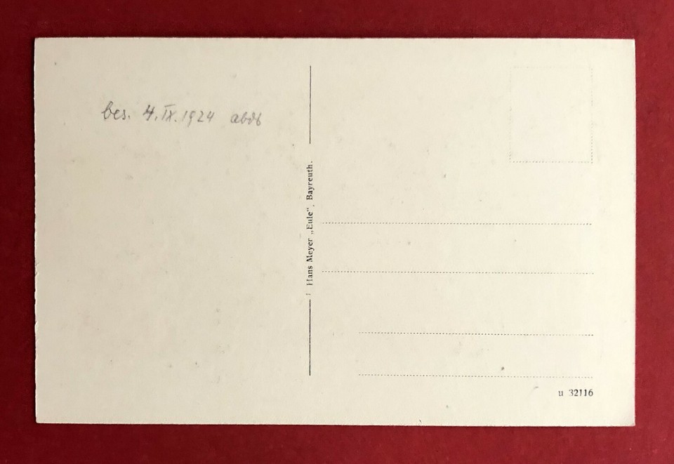 AK BAYREUTH um 1924 Künstlerkneipe Eule mit Richard Wagner Porträt ...