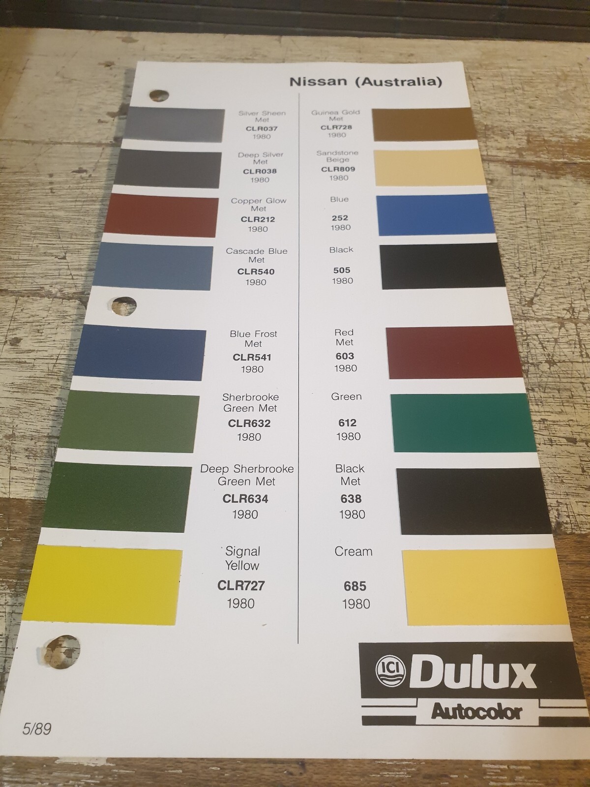 1980 NISSAN Australia Original Dulux PAINT CHIP Sheet | eBay Australia