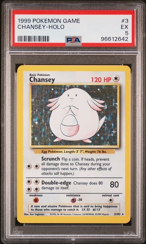 1999 (Pokemon) Base Set Unlimited - Chansey 3/102 - PSA EX 5 | eBay