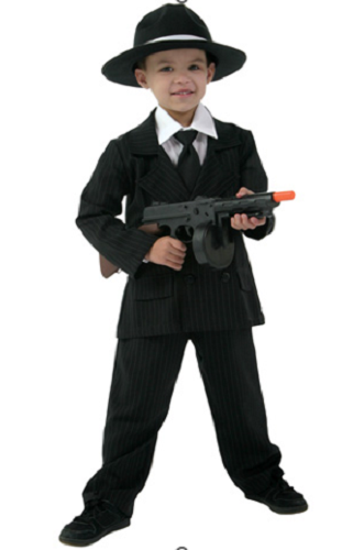 Kid's Pinstripe Gangster Mob Boss Mobster Mafia Suit Costume SIZE S L ...