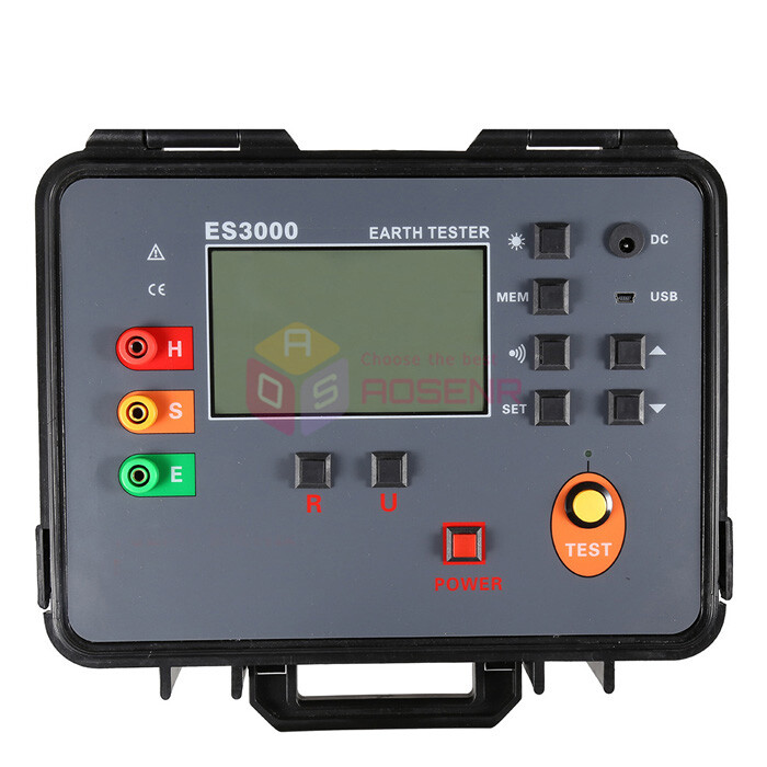 ES3000 Digital Earth Ground Resistance Tester 3000 Ohm Earthing ...