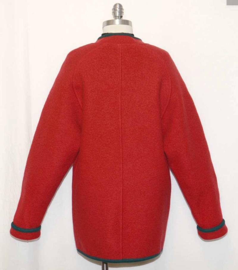 GEIGER BOILED WOOL Sweater Jacket AUSTRIA Red Women THICK & WARM / B43 ...