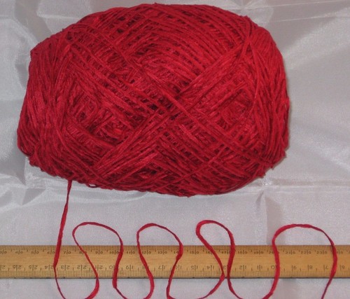 100g balls Cherry Red 4 ply British Acrylic flat Chenille knitting wool ...