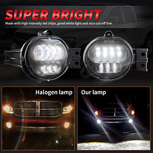Upgraded LED Fog Lights Passing Lamps For Dodge Ram 1500 2500 3500 ...