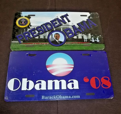2 2008 Barack Obama Novelty Metal Front License Plate NOS | eBay