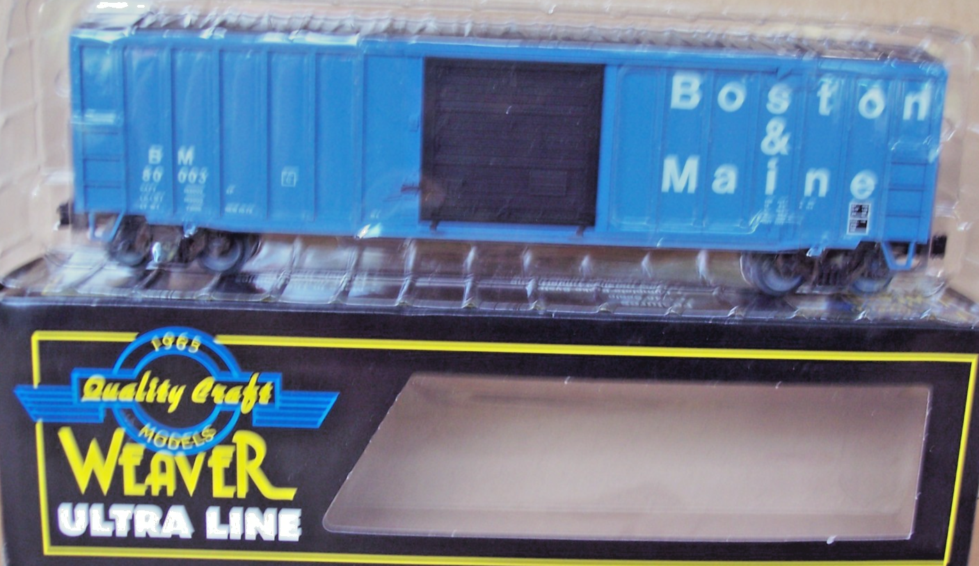 WEAVER O SCALE ULTRA LINE B&M BOSTON & MAINE 50' BOXCAR 3 RAIL | eBay