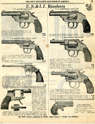 1930 Print Ad of Baby Hammerless, Derringer, Iver Johnson IJ 1900 & US ...