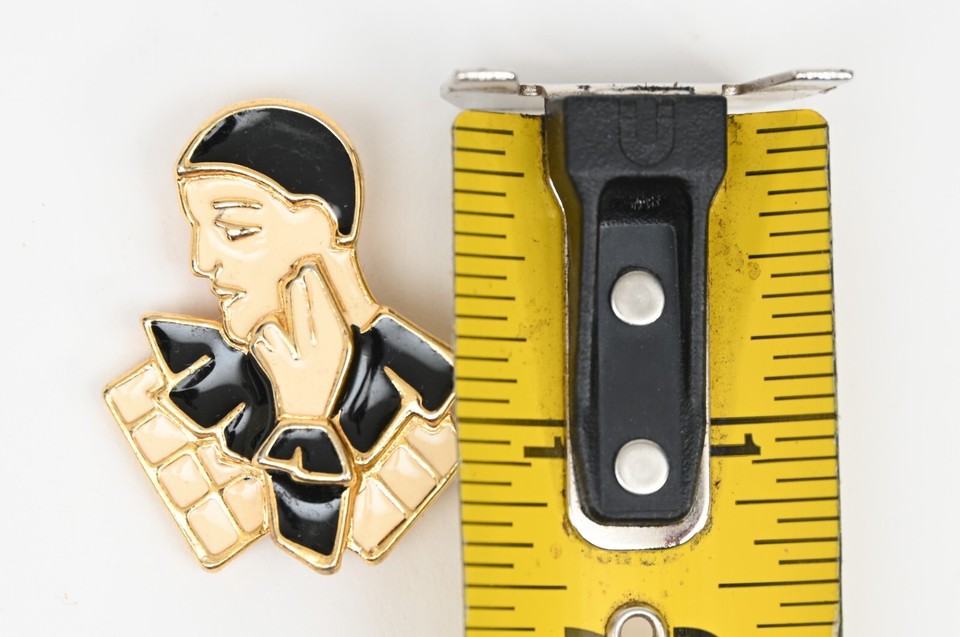 Theatre Actor Thespian Black and White Gold-Tone Enamel Lapel Pin | eBay