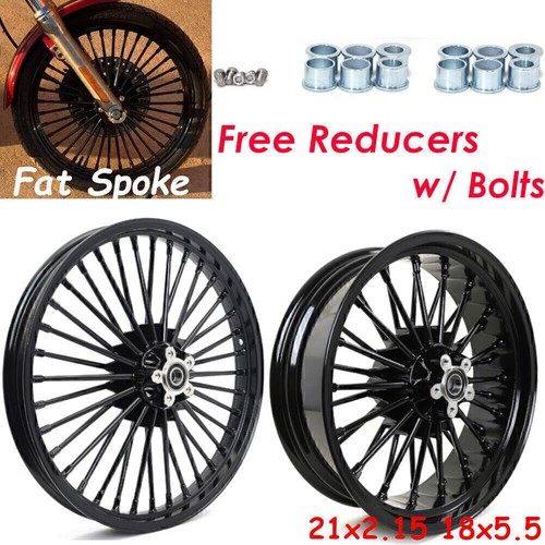 21x2.15 18x5.5 Fat Spoke Wheels Rims for Harley Chopper Dyna Street Bob ...