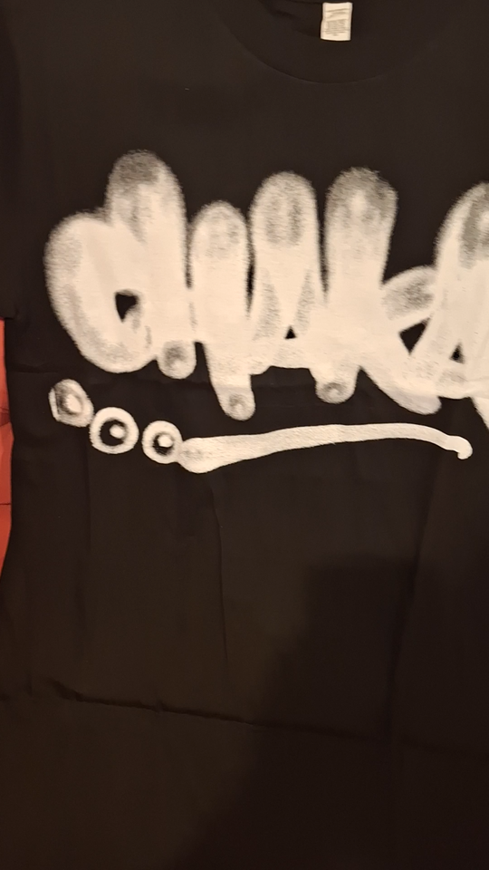 CHAKA T-SHIRT BLACK TAG "CHAKA" SILK SCREEN PRINT ON T-SHIRT | eBay
