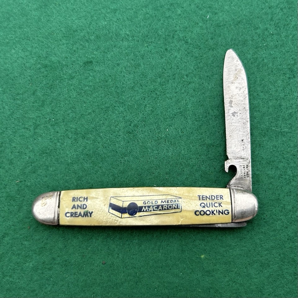 Imperial USA Gold Medal Macaroni Advertisement Pocket Trick Knife | eBay