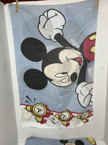Vintage Mickey Mouse Relaxed & Sleepy Top Flat Sheet Twin Bed & Pillow ...