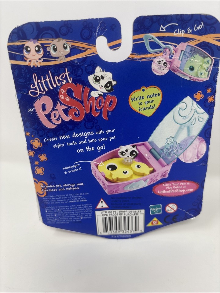 LITTLEST PET SHOP HTF NIP NEW DO-ABLES TEENSIE CAT NOTEPAD ERASERS ...