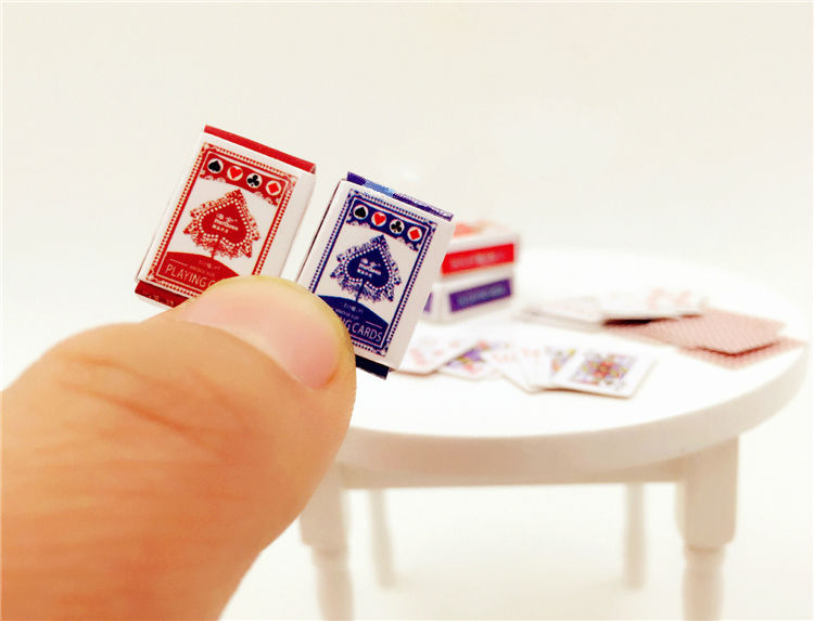 Dollhouse Poker Model Card Deck Set Miniature Playing Cards Accessories ...