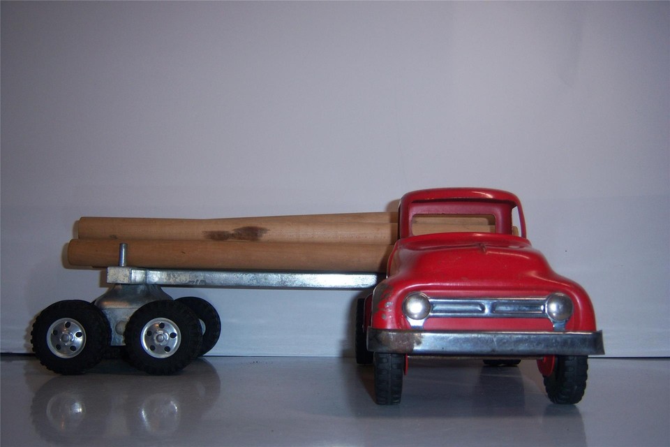 Tonka Logging Semi-Truck 1950's Pressed Steel Good Original Old Toy 24 ...
