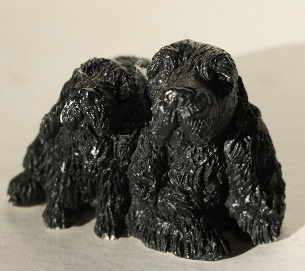 Cocker Spaniel Pup Figurine Stone Critter Littles Double Black Cocker ...