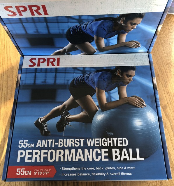 SPRI Anti-burst Weighted Performance Ball Black Exercise 55cm for sale ...