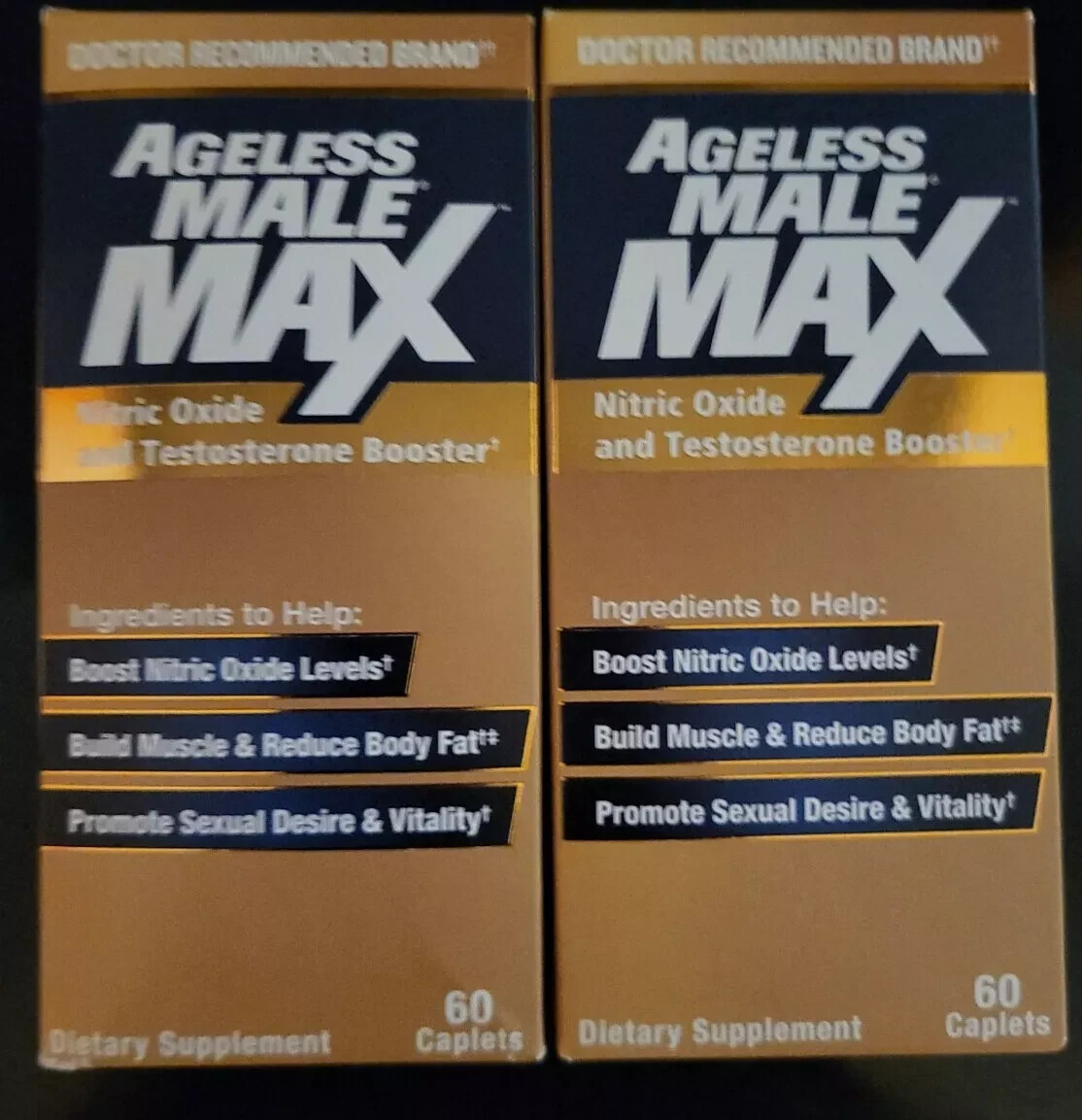 2x AGELESS MALE MAX Testosterone Booster 120-TOTAL CAPLETS EXP 1/26 ...