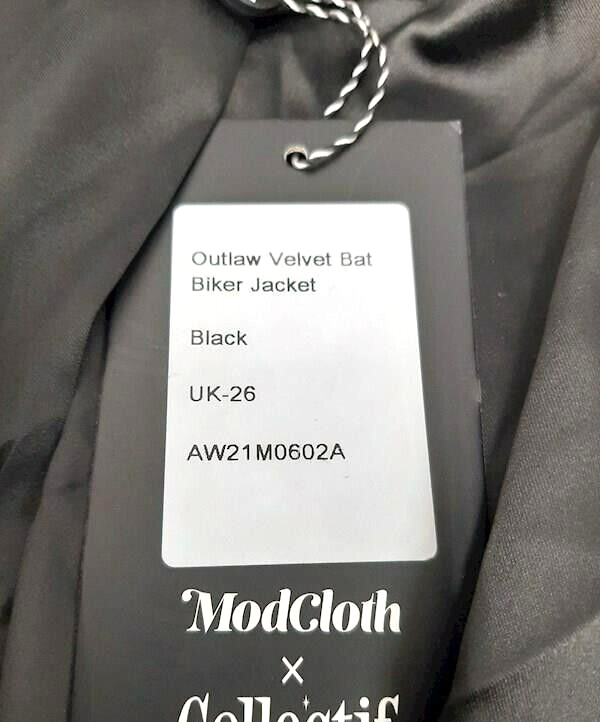 ModCloth x Collectif My Nocturnal Soul Velvet Moto Jacket US Size 22 ...
