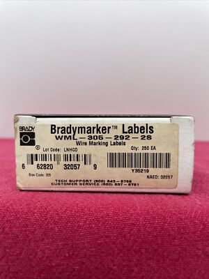 BRADYMARKER LABELS WML-305-292-2S WIRE MARKING LABELS NOS | eBay