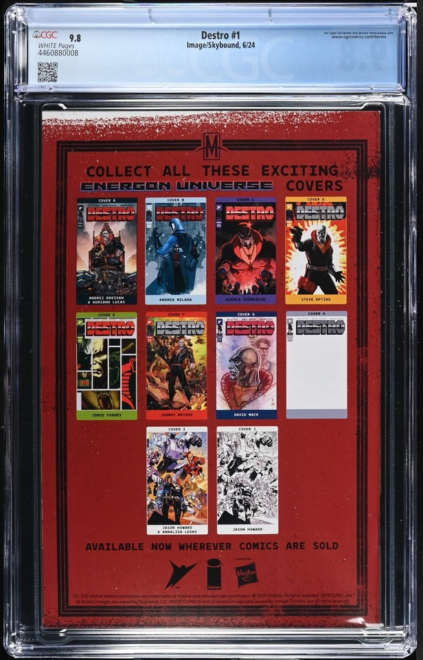 Destro #1 CGC 9.8 Cover A Image 2024 GI Joe Transformers Void Rivals ...