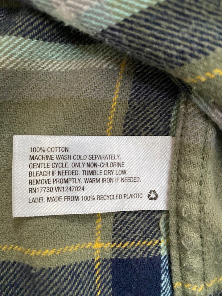 Mens Mossimo Supply Co Brushed Cotton Long Sleeved Green Check Shirt sz ...