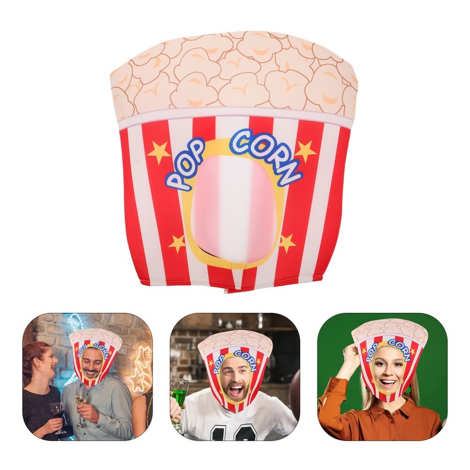 Popcorn Bucket Hood Christmas Novelty Hat Headgear Crazy Hats Costume ...